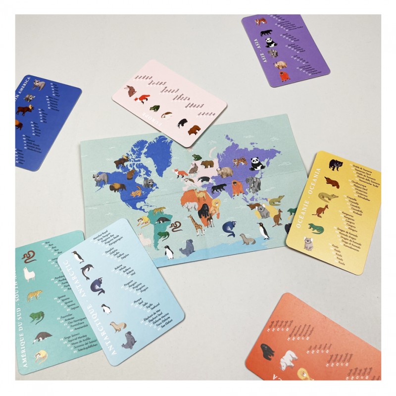 Card game "7 Families Animals" made in France