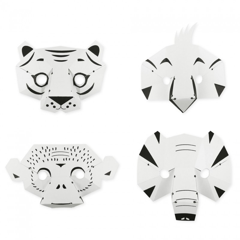 Paper jungle masks creative activity made in France