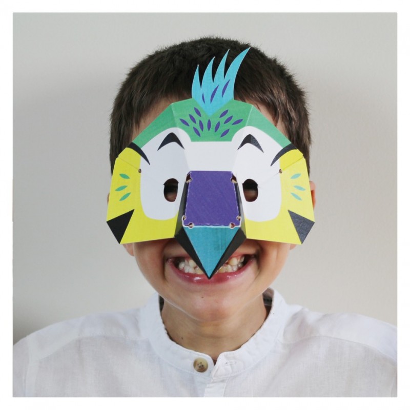 Paper jungle masks creative activity made in France
